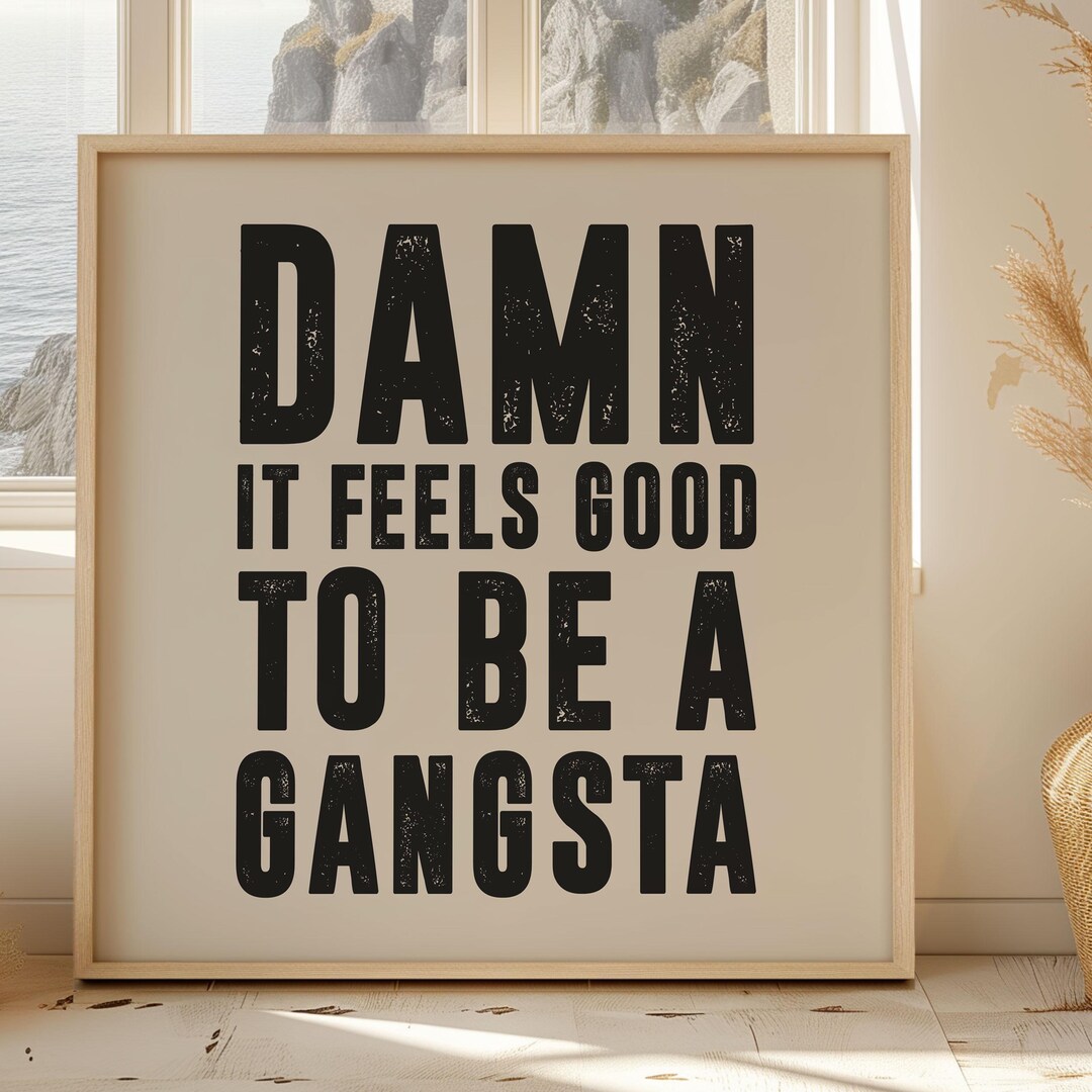 Hip Hop Wall Art, Boyfriend Anniversary Gift, Rapper Art Print, Damn It ...