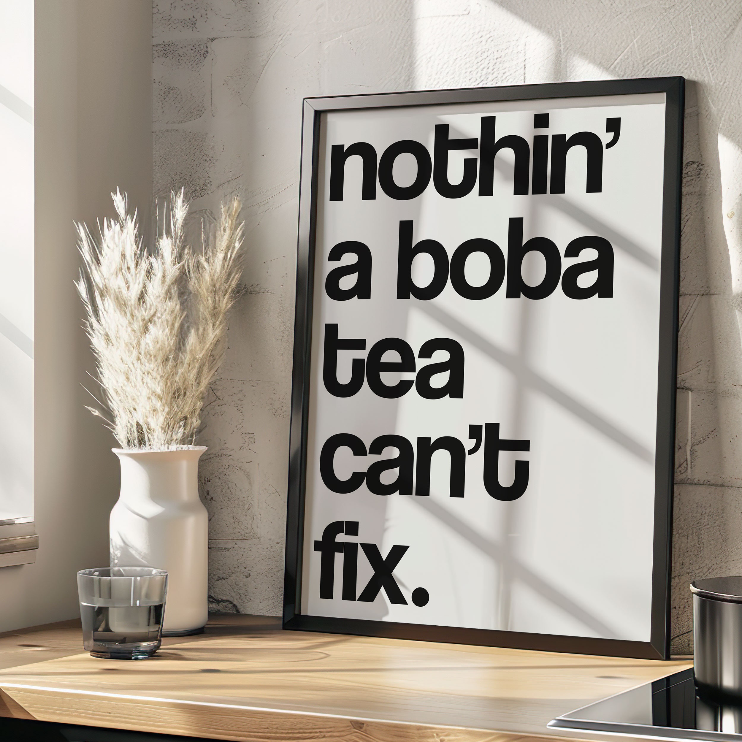Boba Tea Art Print, Bubble Tea Shop Wall Art, Cute Retro Printable ...