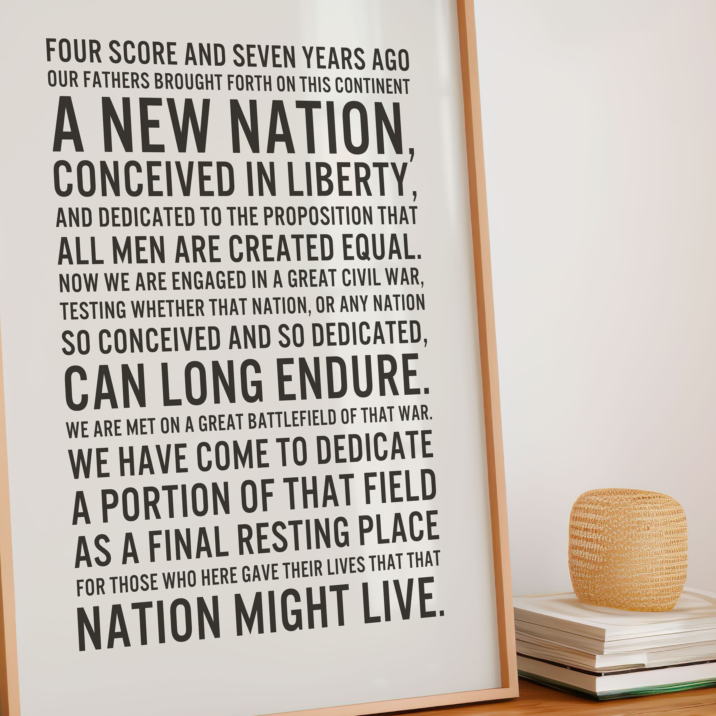 The Gettysburg Address Print, Abraham Lincoln Speech, Historical Wall ...