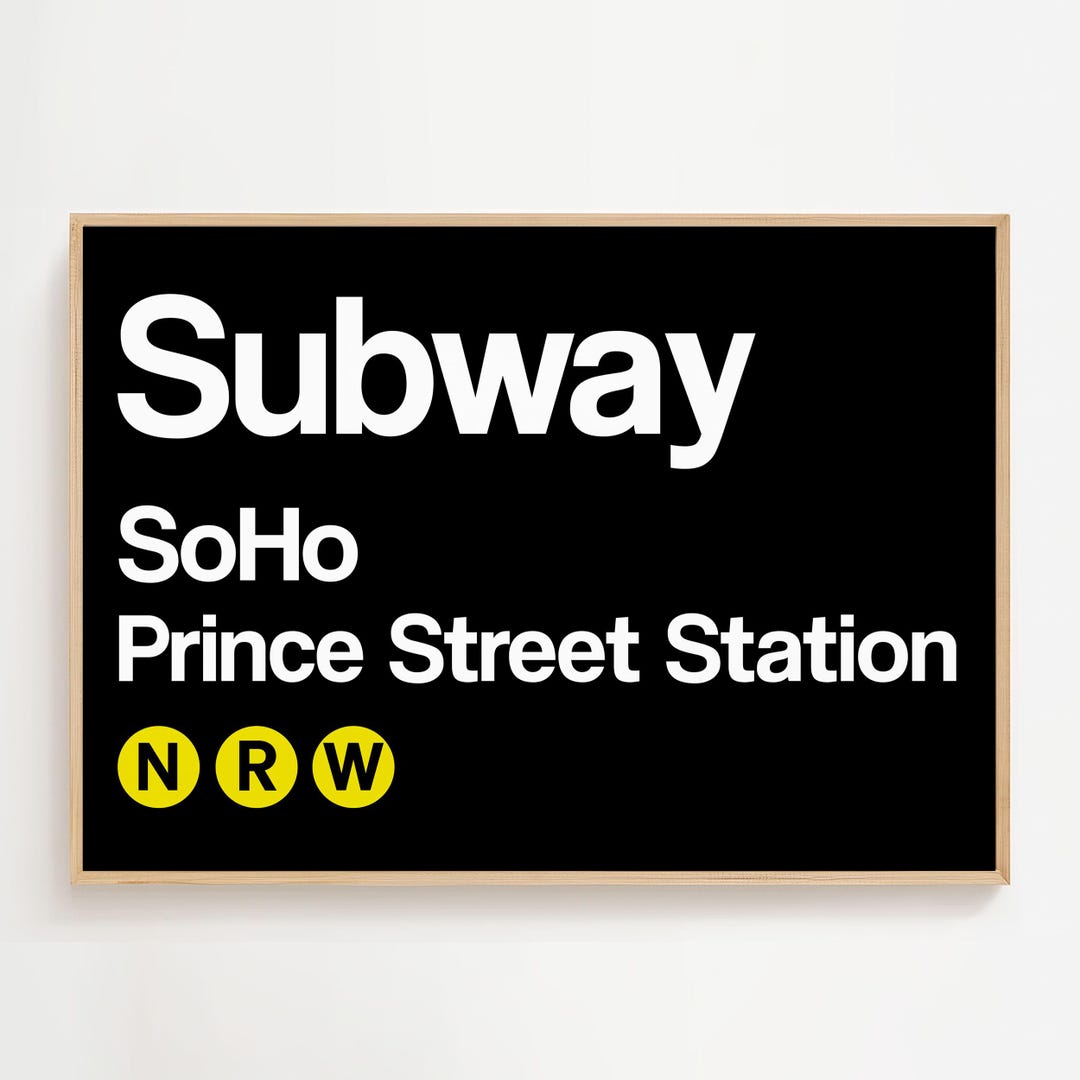 New York Subway Sign, NYC Train Station Print, Soho Prince Street ...