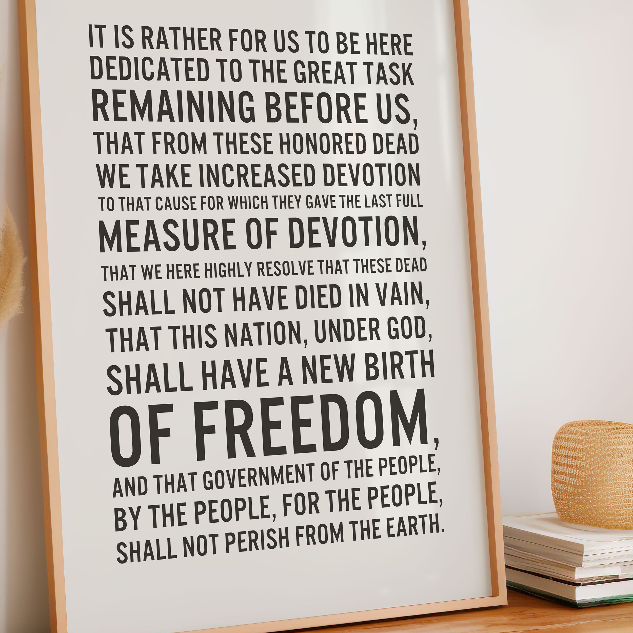 The Gettysburg Address Print, Abraham Lincoln Speech, Historical Wall ...