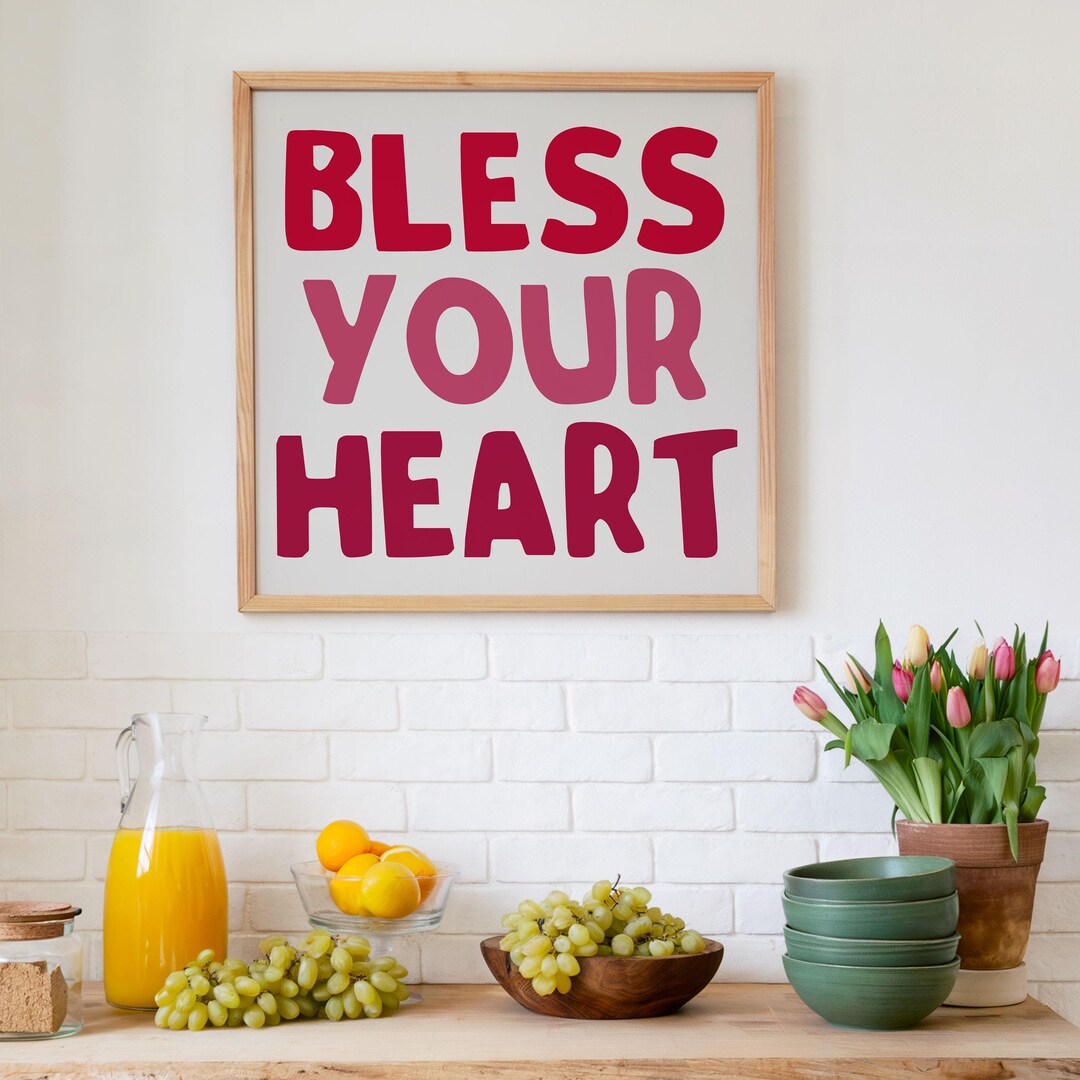Country Folk Saying, Printable Southern Hospitality Wall Art, Bless ...