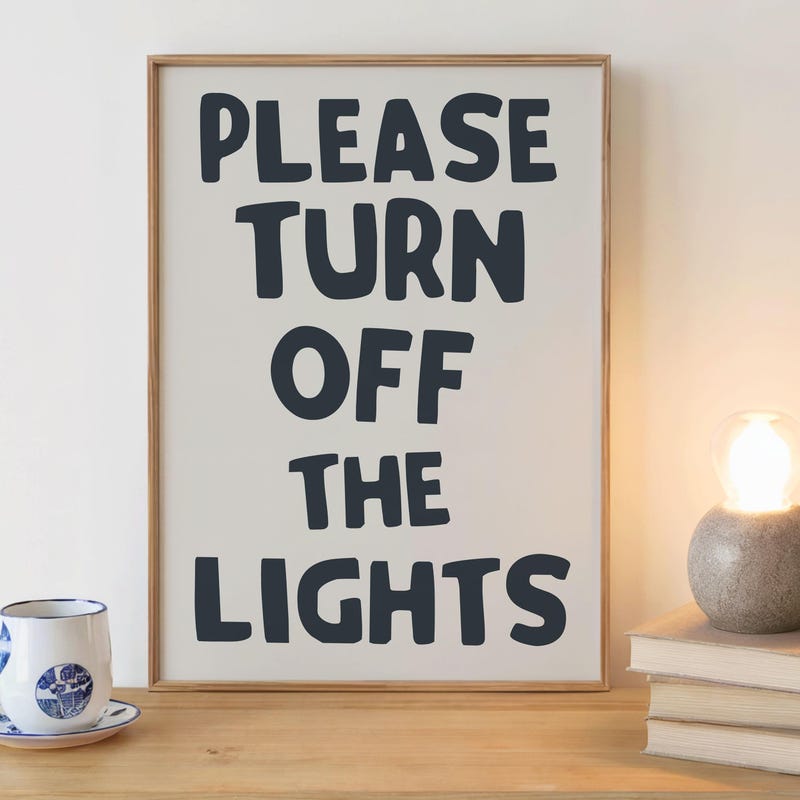 Turn off Lights Sign - Etsy