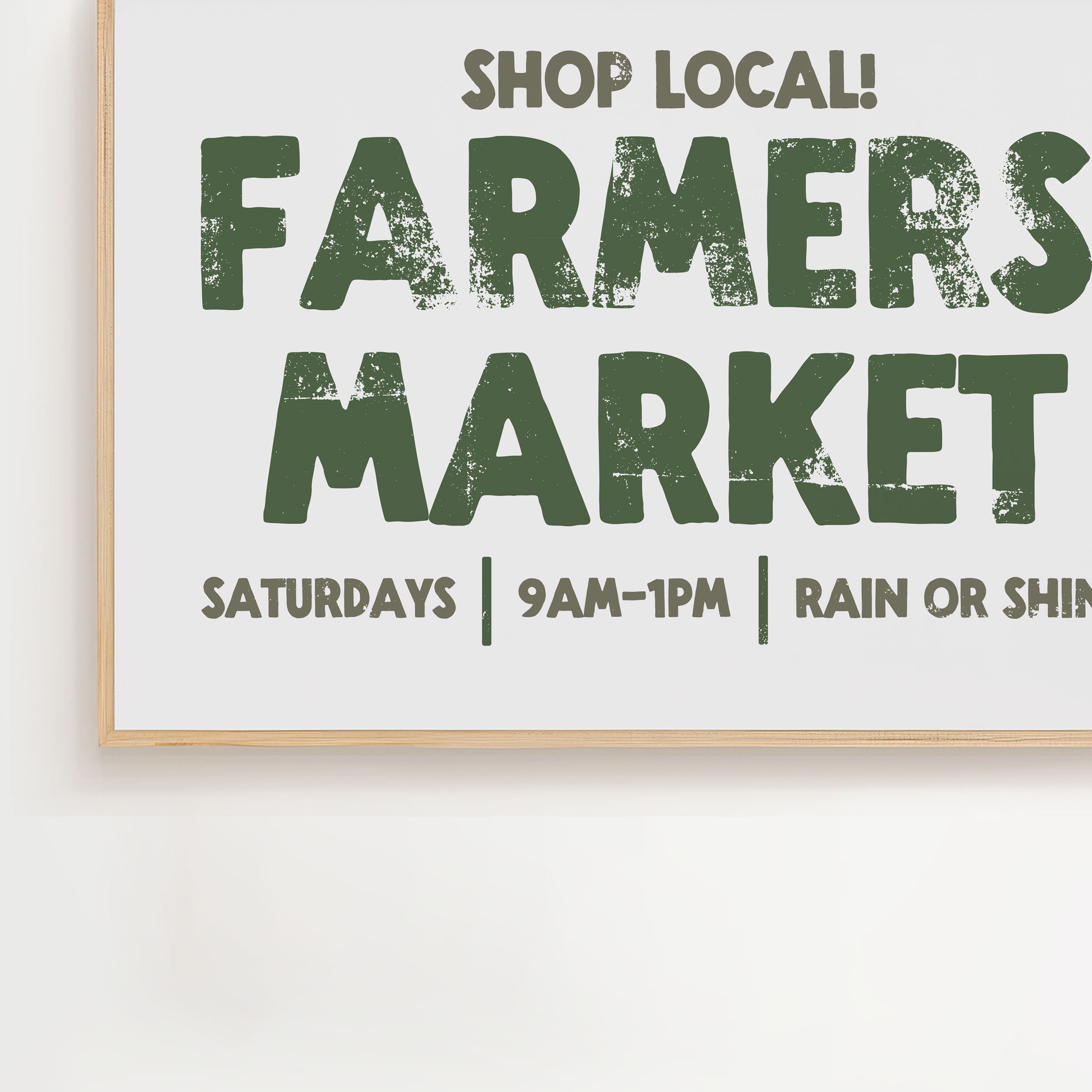 Farmers Market Printable Wall Art, Farmhouse Print, Shop Local Art ...