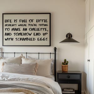 Funny Life Wall Art, Motivational Art Print, Omelette Scrambled Eggs ...