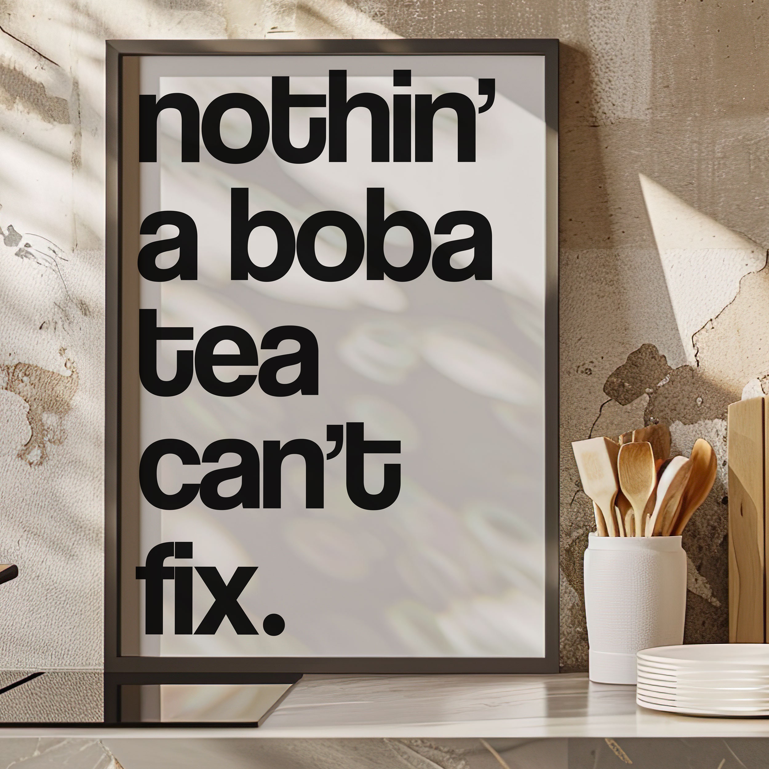 Boba Tea Art Print, Bubble Tea Shop Wall Art, Cute Retro Printable ...