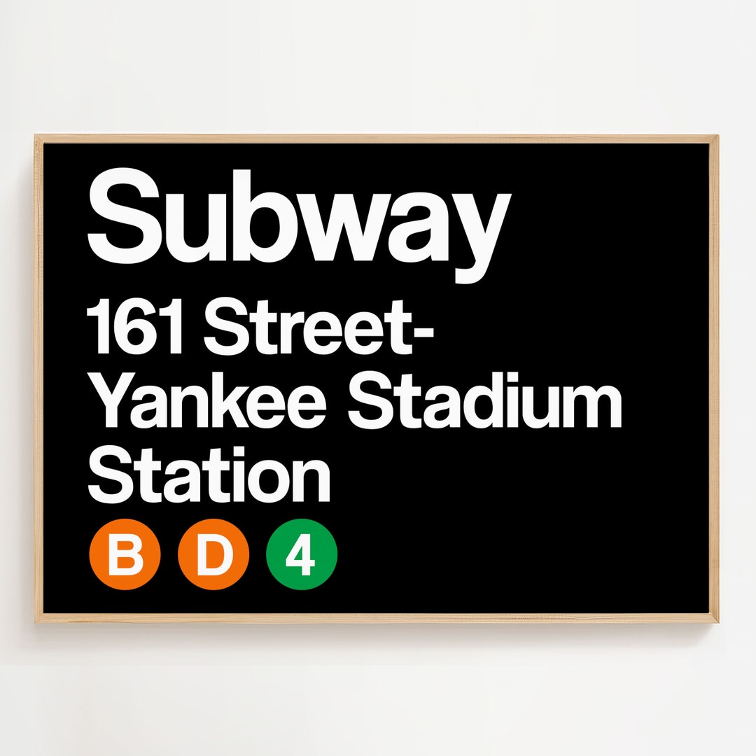 New York Subway Sign, NYC Train Station Print, Yankee Stadium Art ...