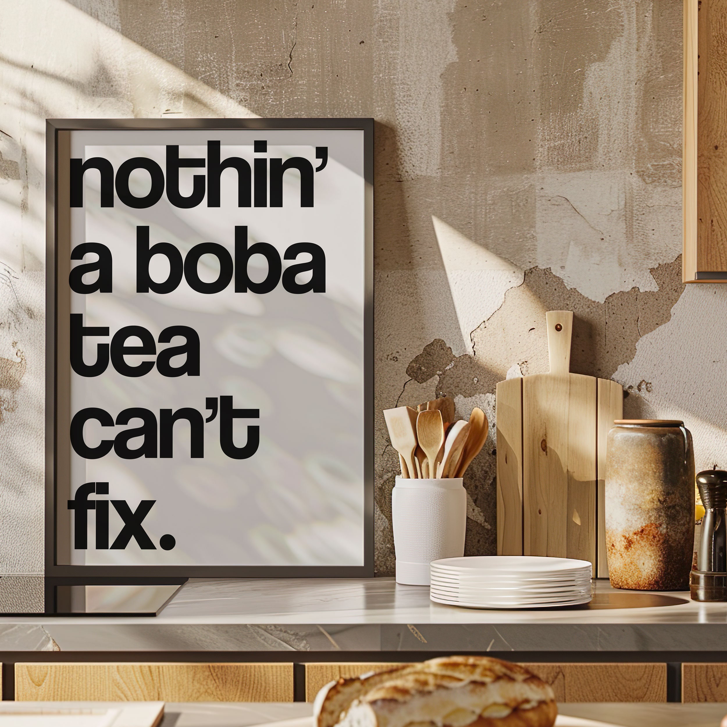 Boba Tea Art Print, Bubble Tea Shop Wall Art, Cute Retro Printable ...