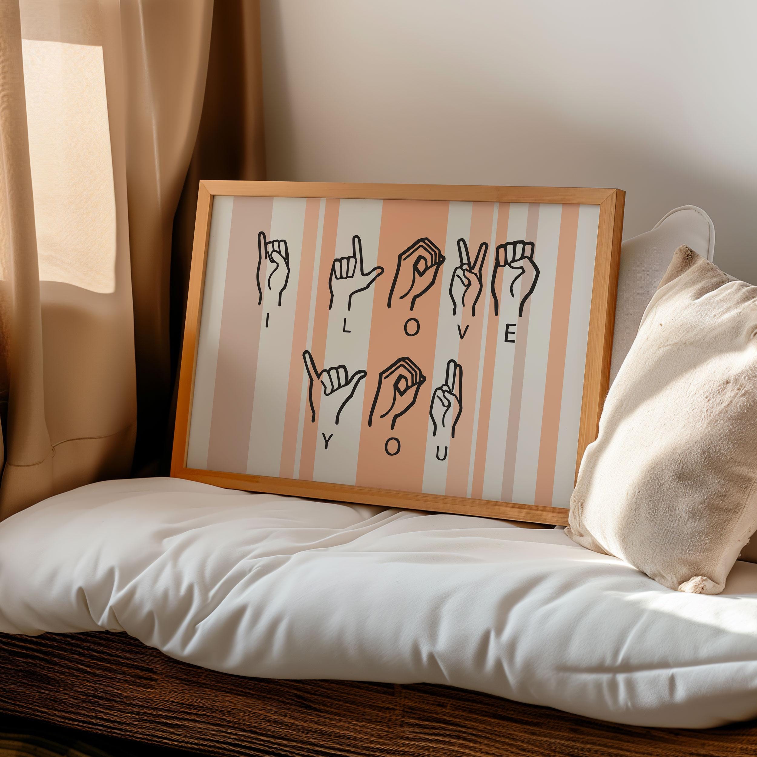 ASL American Sign Language Art, Alphabet Poster, Educational Print ...