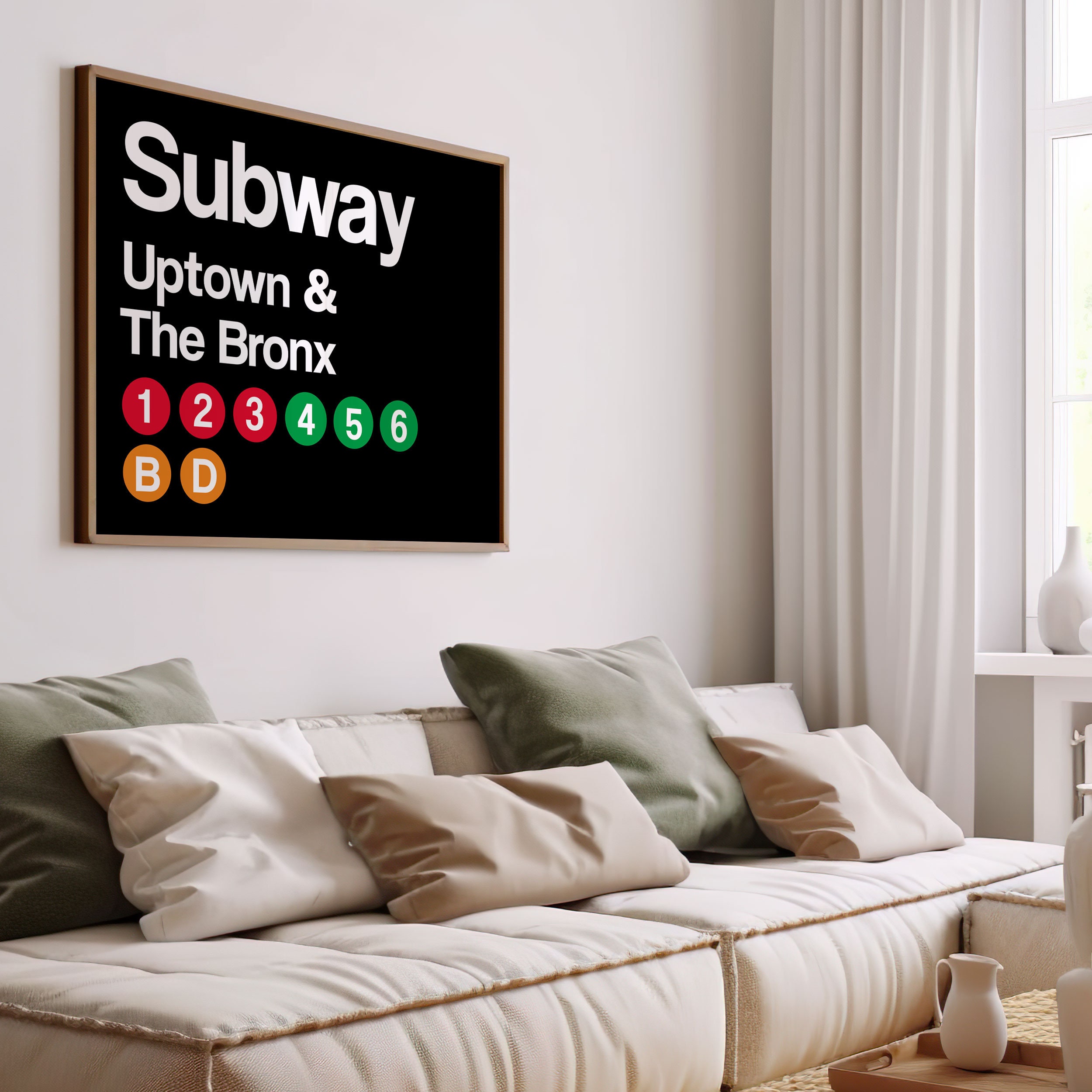 New York Subway Sign, NYC Train Station Print, Uptown & the Bronx ...