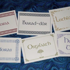 10 LOTR, Hobbit, Middle Earth, Dwarf, Elven Wedding Table Name Cards - Etsy
