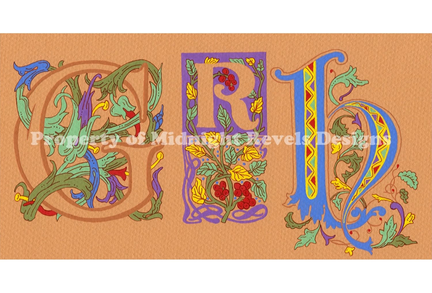 Hand-painted Monogram Personalized Calligraphy Painting - Etsy