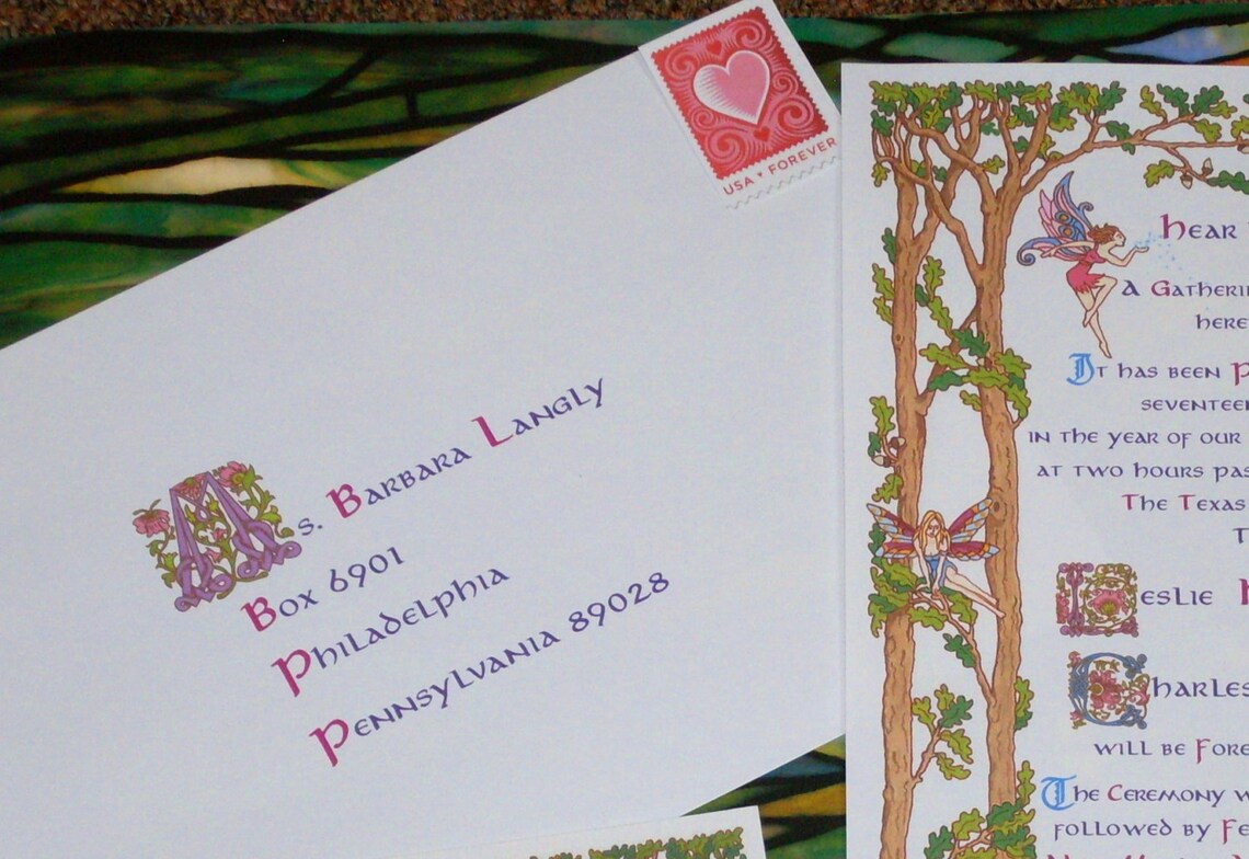 Fairy Wedding Invitation, Woodland, Fantasy, Magic, Wiccan, Fairy Tale ...