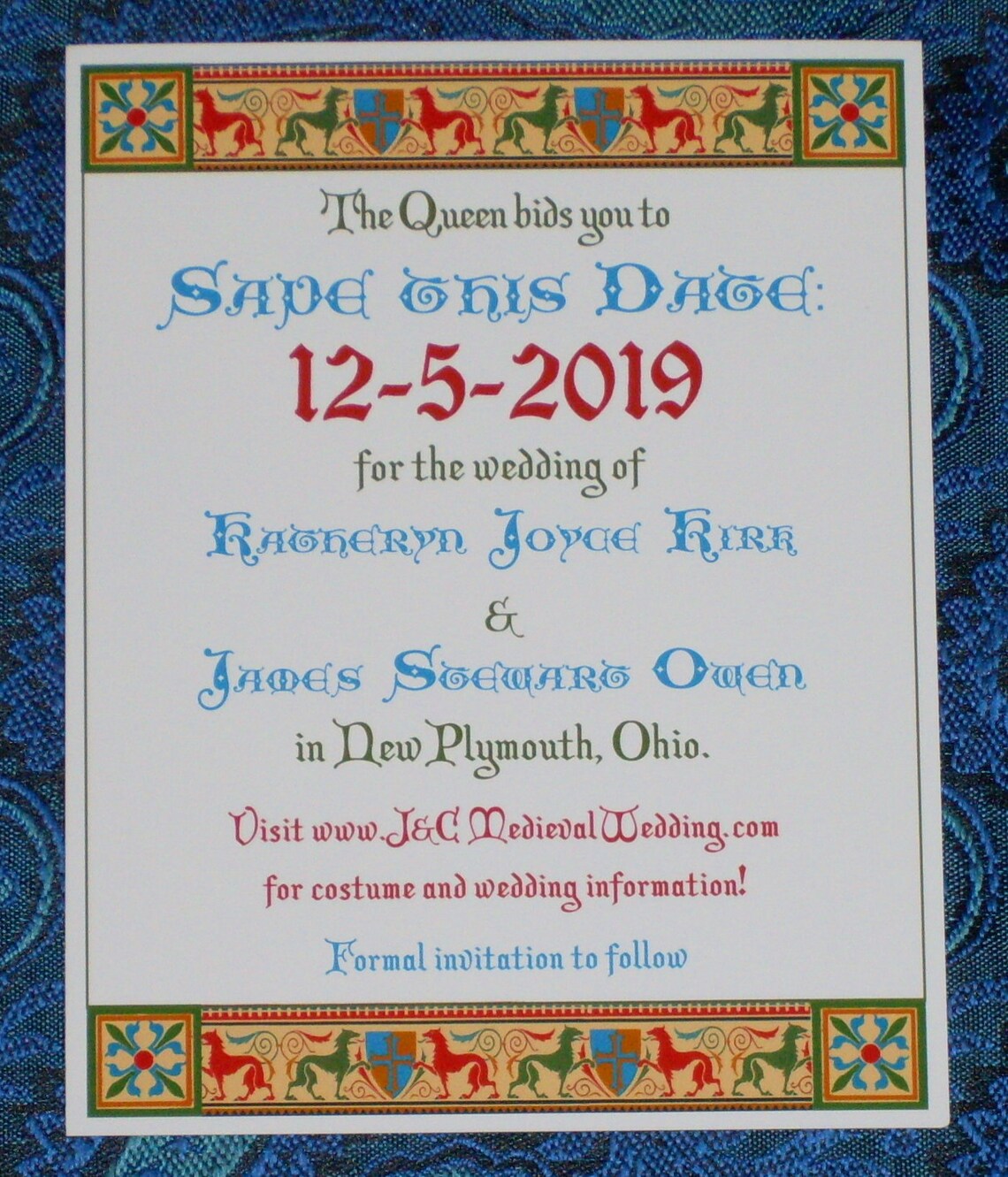 Royal Renaissance Wedding Invitation: Medieval Lions, Metallic Sample ...