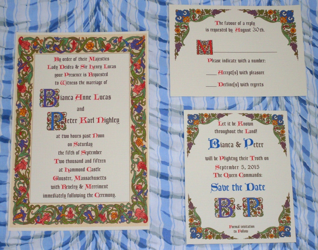 Renaissance Invitation, Medieval Invitation, Royal Wedding, Tudor ...