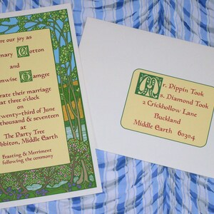 The Shire Hobbit LOTR Samwise Middle Earth Wedding Invitation Sample - Etsy