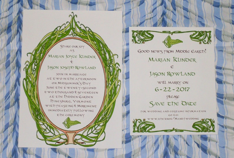 LOTR Wedding Art Nouveau Invitation Elven Invitation - Etsy