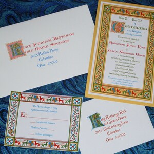 Royal Renaissance Wedding Invitation: Medieval Lions, Metallic Sample ...
