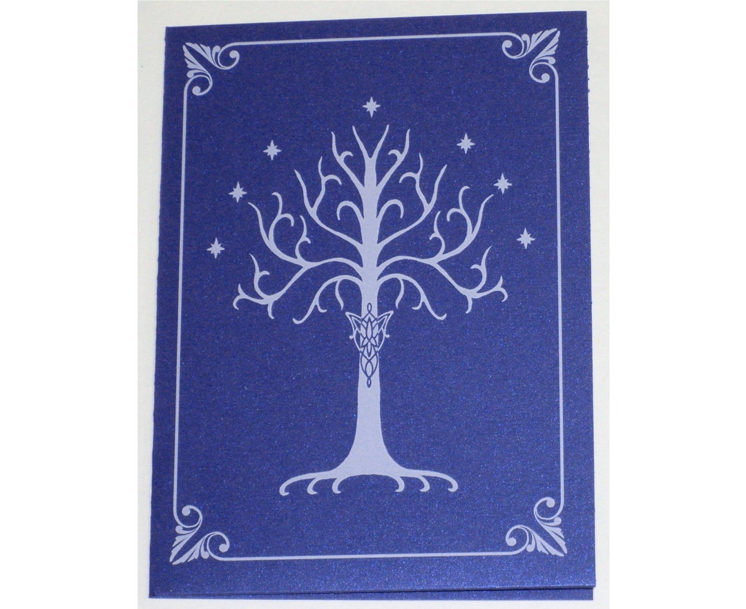 LOTR Arwen & Aragorn White Tree of Gondor Metallic Blue Pocketfold ...