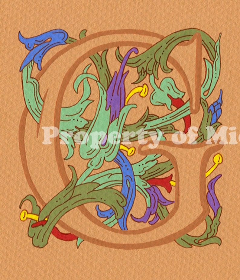 Hand-painted Monogram Personalized Calligraphy Painting - Etsy