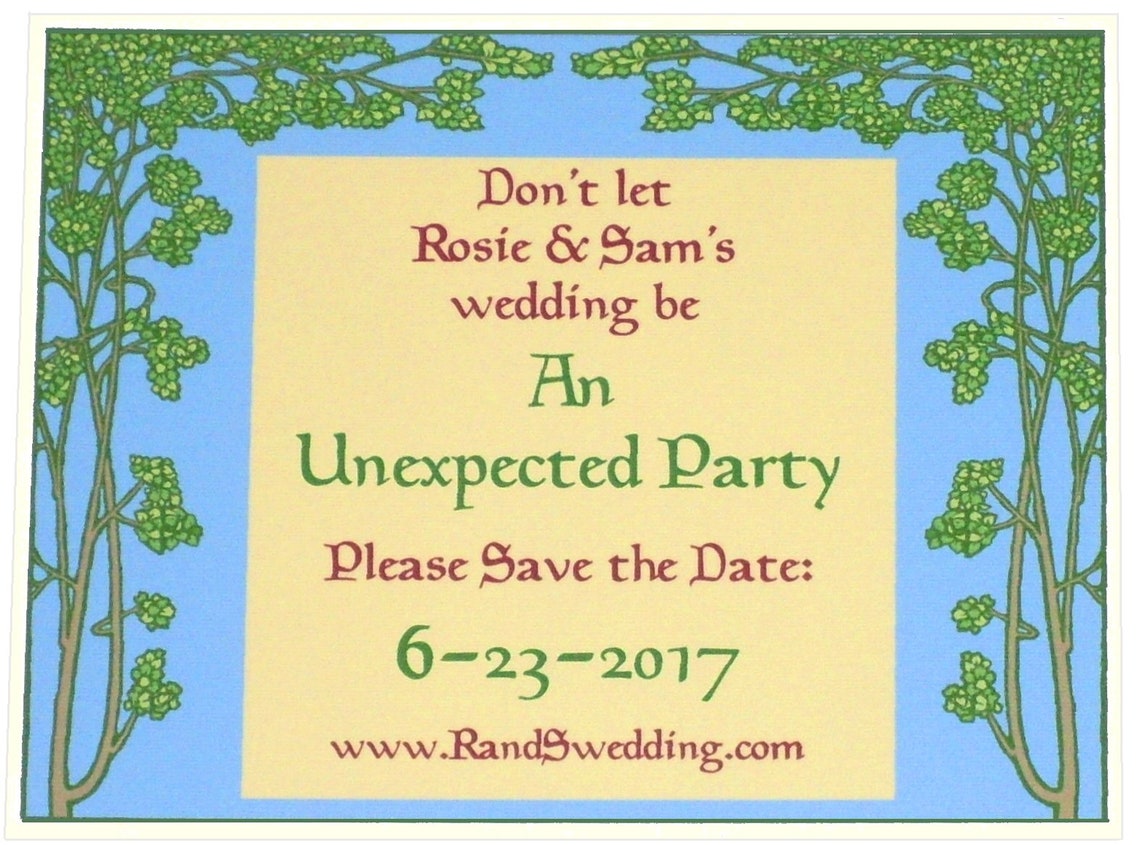 The Shire Hobbit LOTR Samwise Middle Earth Wedding Invitation - Etsy