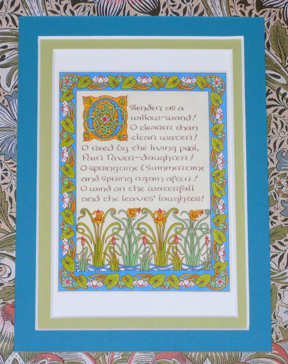 Tolkiens LOTR Goldberry Water Lily Illustrated Calligraphy - Etsy