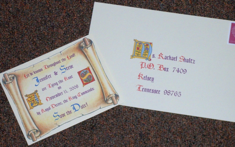 Renaissance Scroll, Butterfly Invitation, Medieval, Tudor Wedding ...