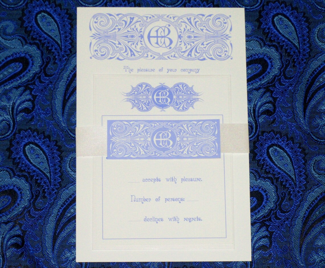 Victorian Invitation Edwardian Invitation Art Nouveau Blue - Etsy