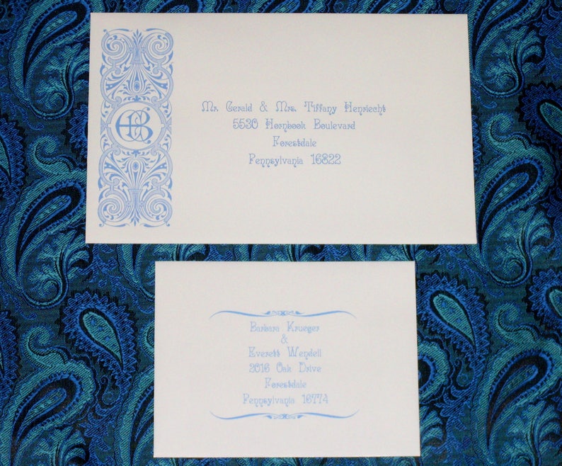 Victorian Invitation Edwardian Invitation Art Nouveau Blue - Etsy