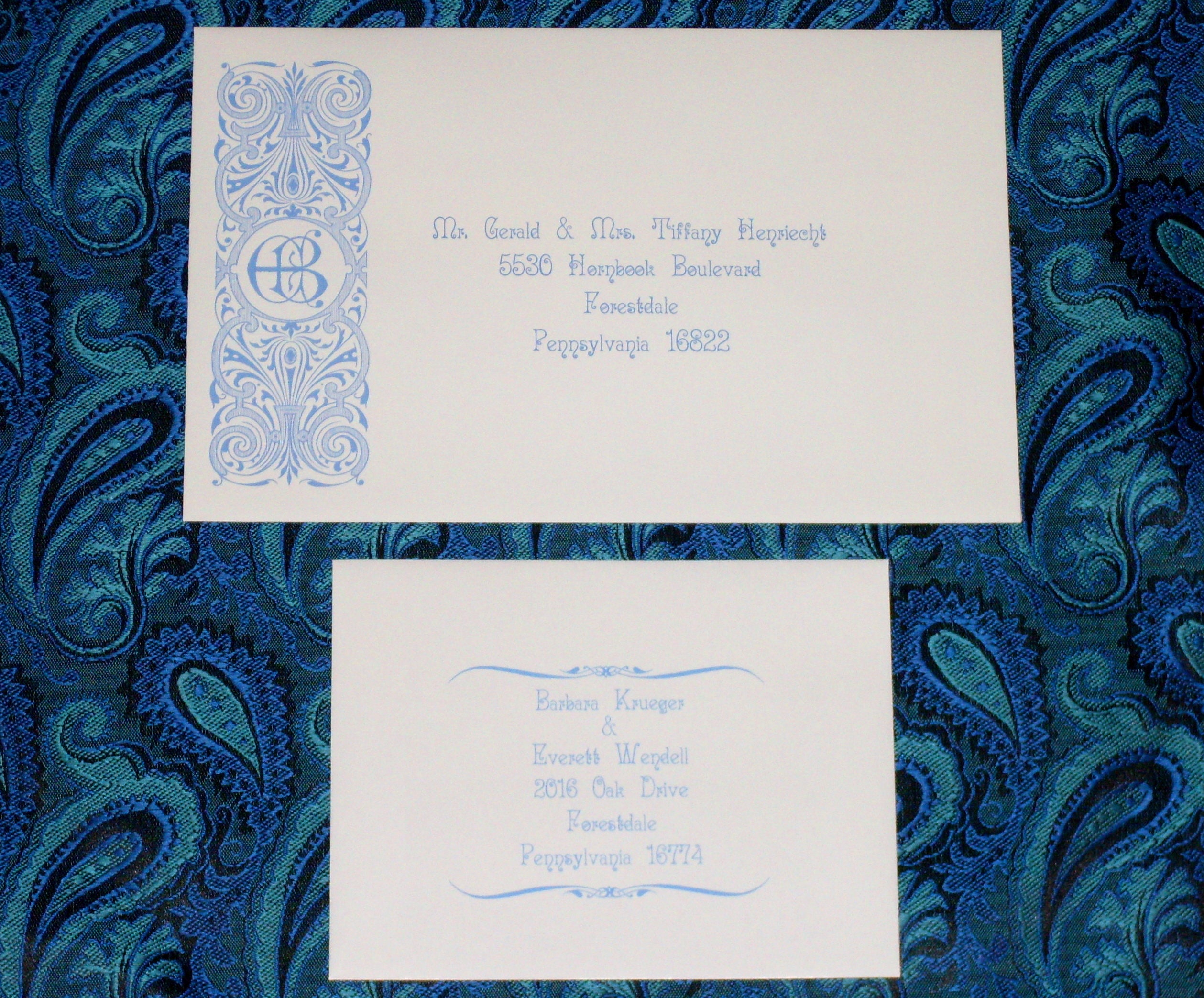 Victorian Invitation Edwardian Invitation Art Nouveau Blue - Etsy