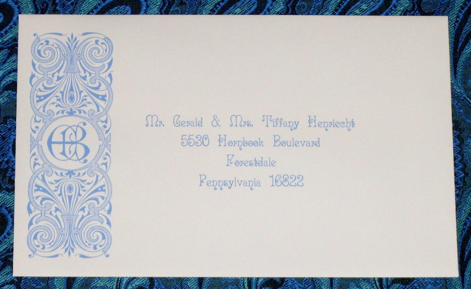 Victorian Invitation Edwardian Invitation Art Nouveau Blue - Etsy