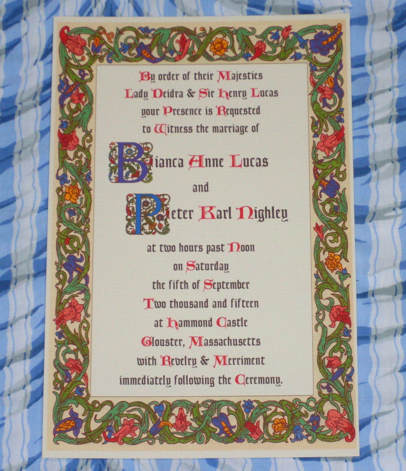 Renaissance Invitation Medieval Invitation Royal Wedding - Etsy