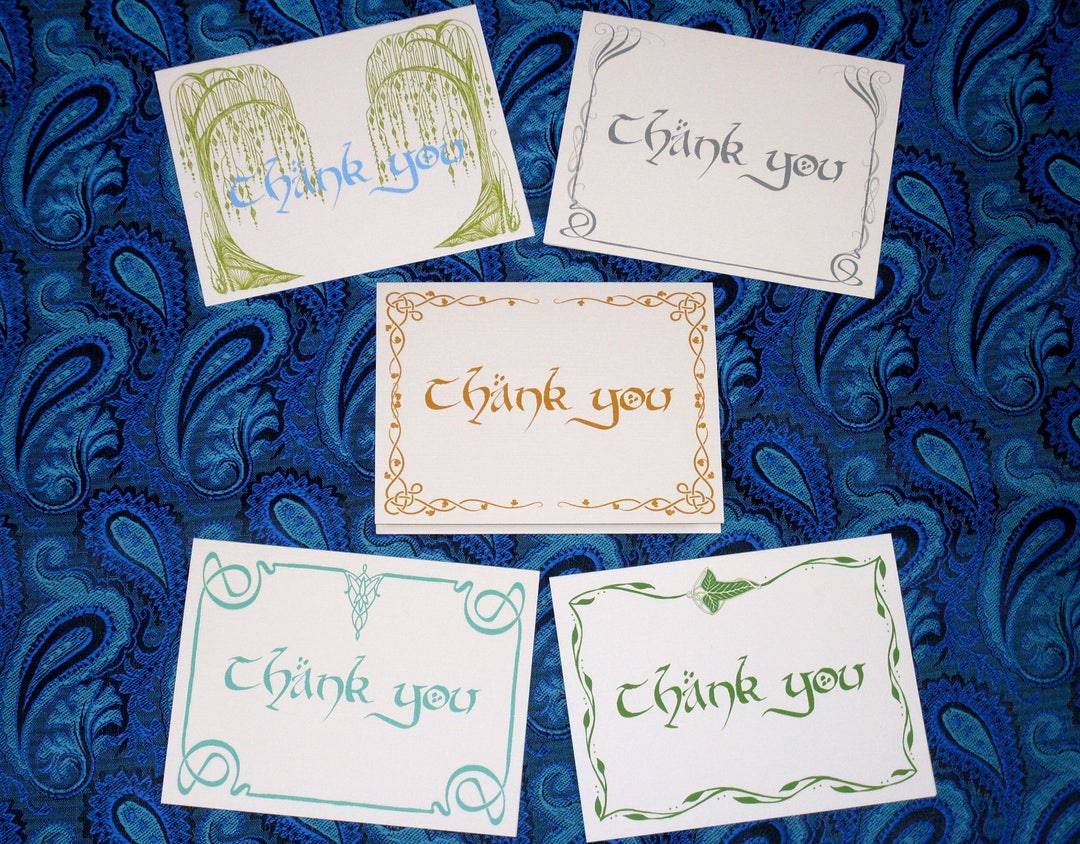 25 LOTR, Middle Earth, Hobbit Thank You Cards, Plus Envelopes With Your ...