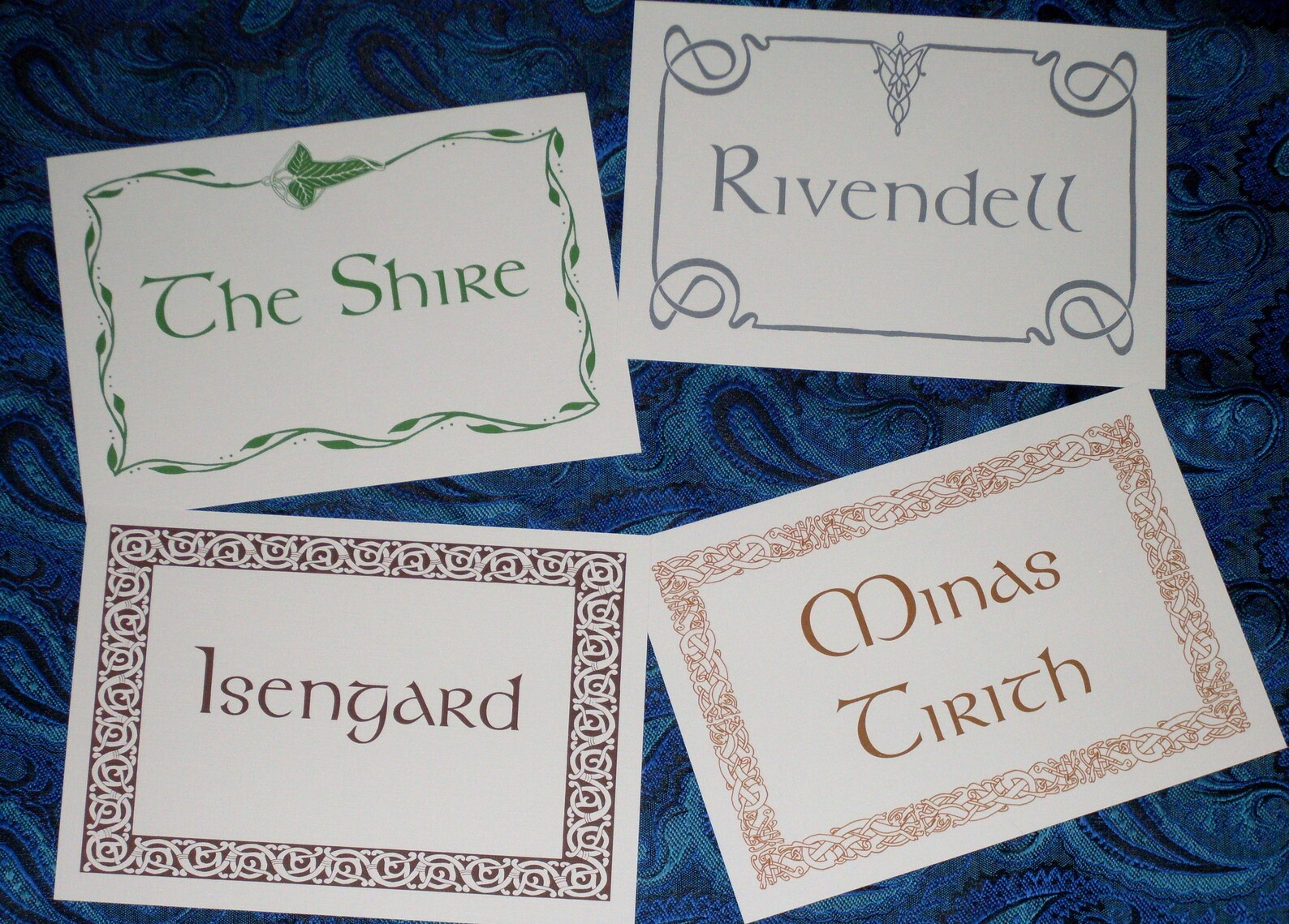 10 LOTR Hobbit Middle Earth Dwarf Elven Wedding Table Name - Etsy