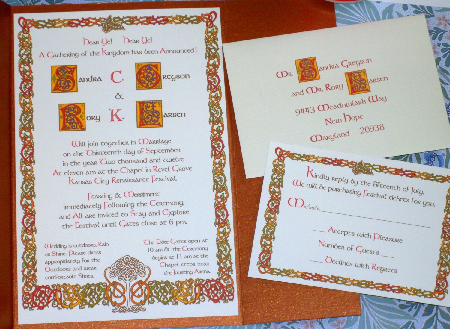 LOTR Invitation Celtic Invitation White Tree of Gondor - Etsy