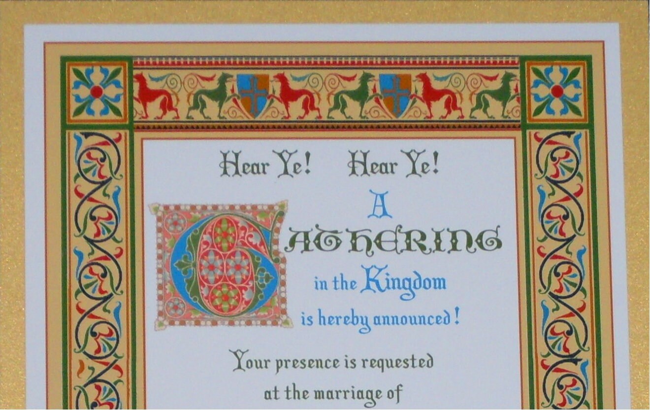 Royal Renaissance Wedding Invitation: Medieval Lions, Metallic Sample ...
