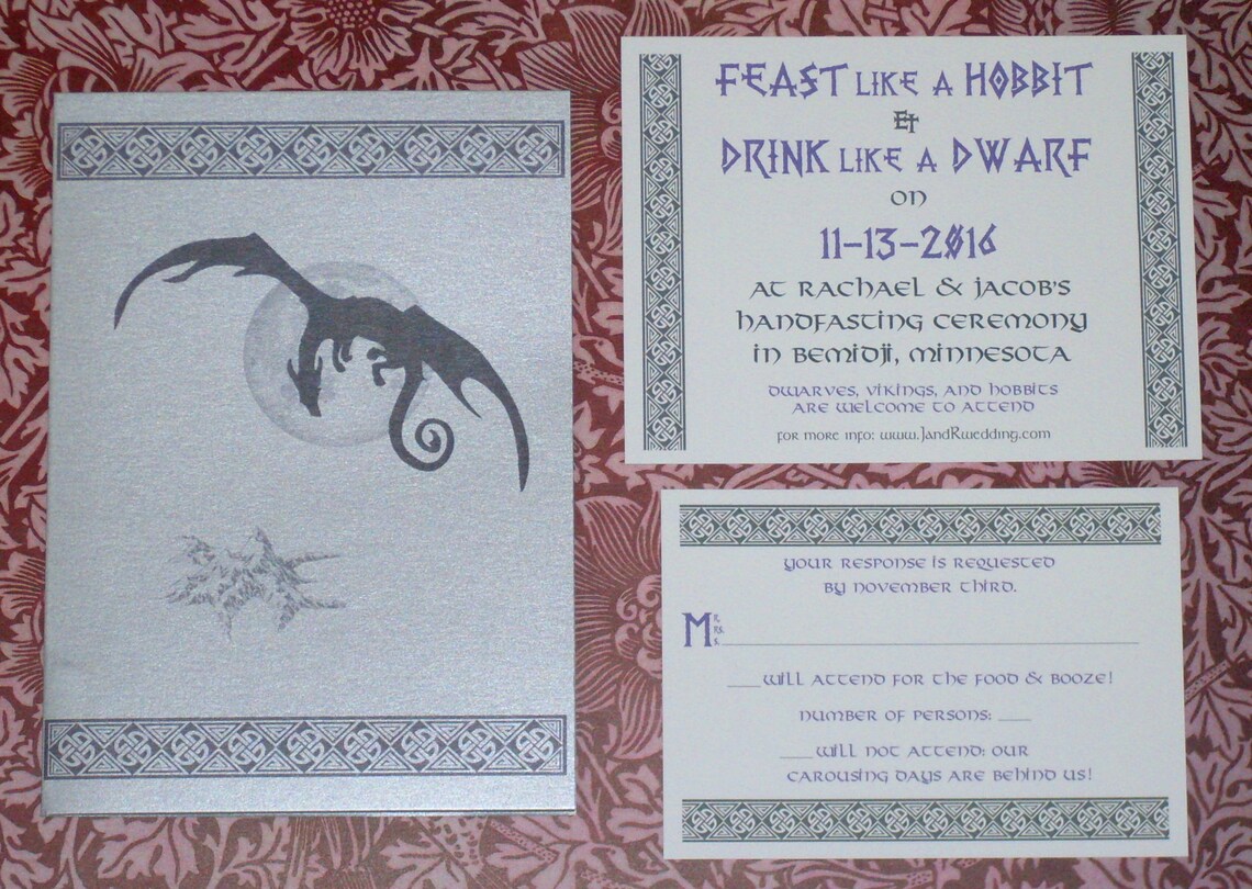 Smaug Invitation the Hobbit Invitation Lonely Mountain | Etsy