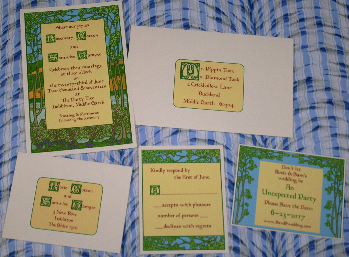 The Shire Hobbit LOTR Samwise Middle Earth Wedding Invitation | Etsy
