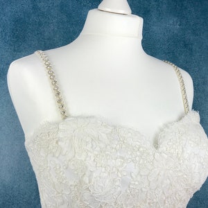 Pair of Skinny Silver and Pearl Attachable Beaded Straps, Wedding Dress ...