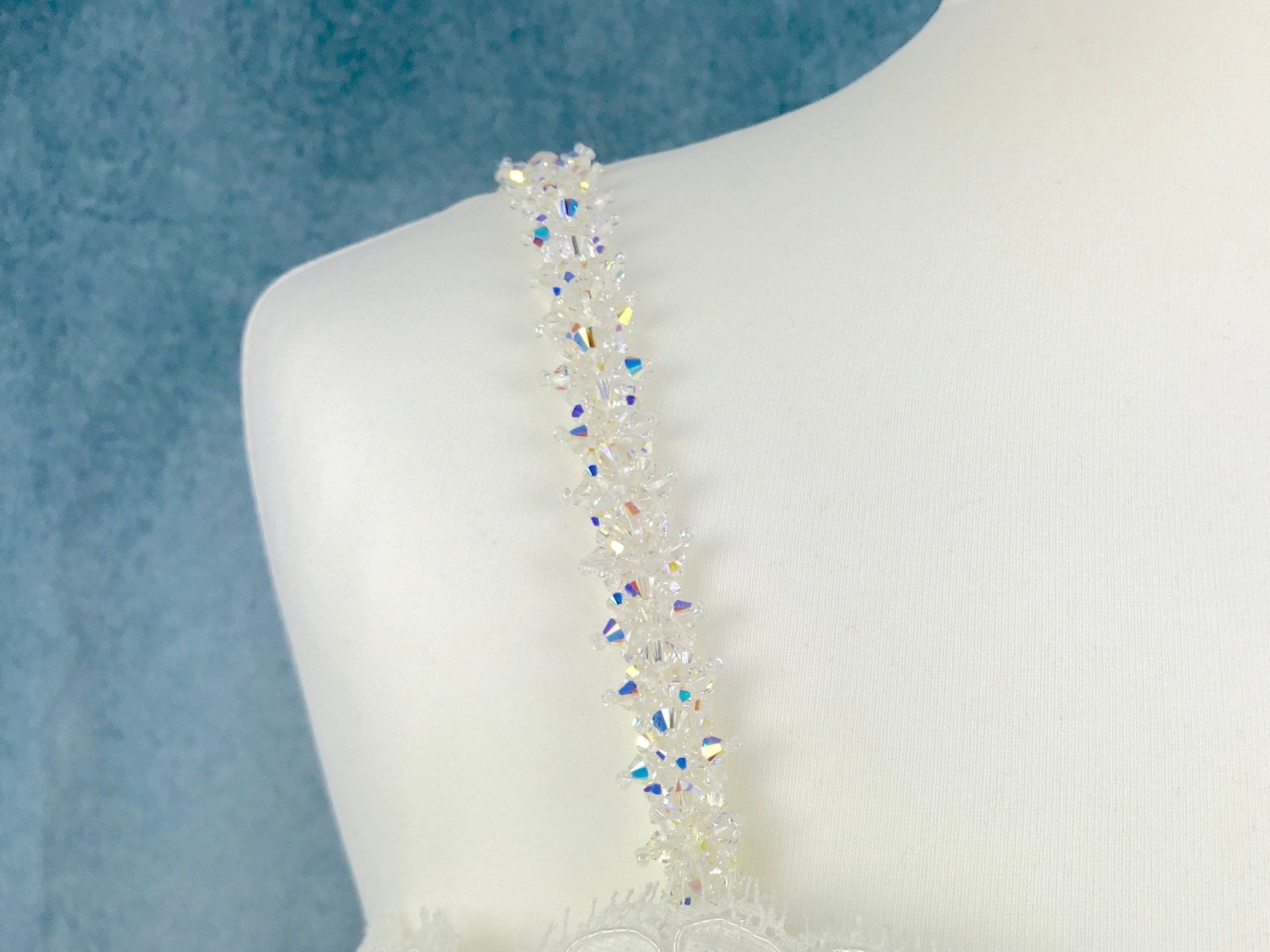 Pair of Crystal Attachable Beaded Straps Wedding Dress | Etsy