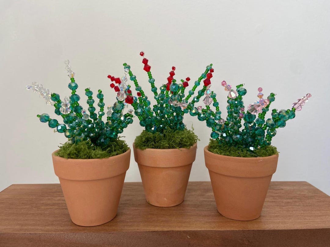 LAST ONE Mini Beaded Succulent Plant, Suncatcher, Ornament, Gift - Etsy