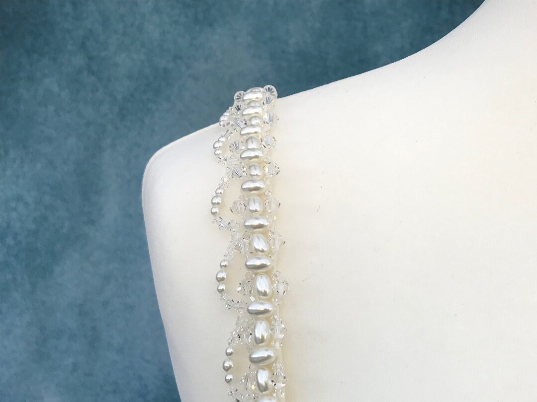 Pair of Pearl and Crystal Attachable Bridal Straps, Wedding Dress ...