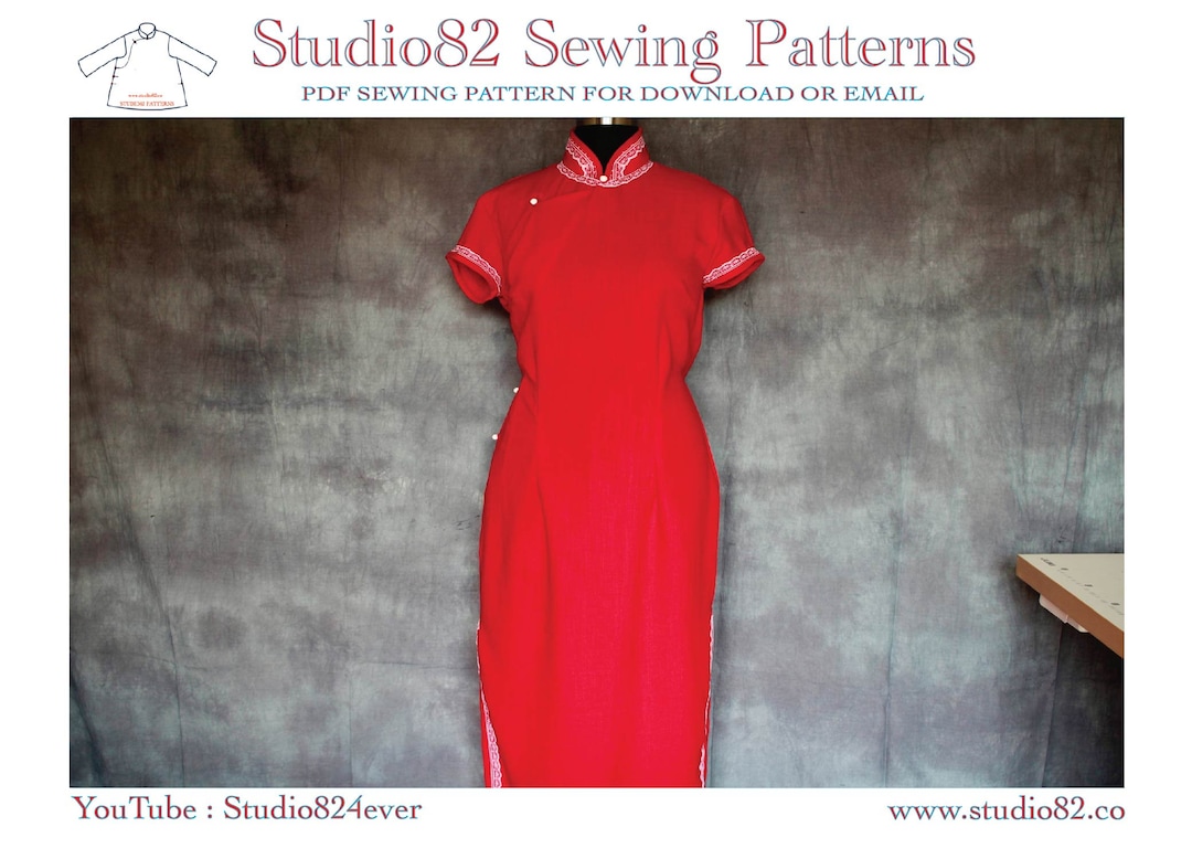 Cheongsam Sewing Pattern: Modern Qipao With Short Sleeves (PDF Pattern) - Etsy