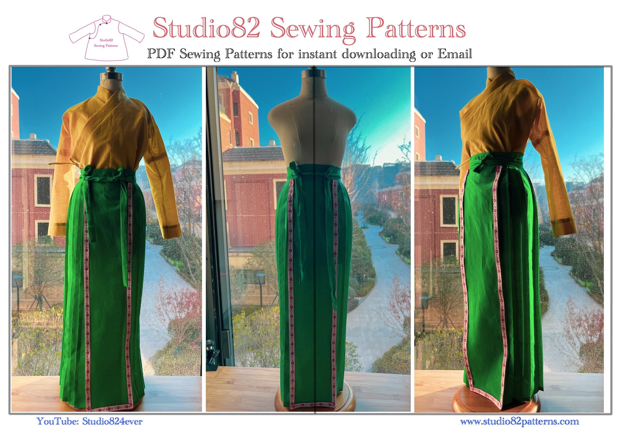 Digital Sewing Pattern of Horse-face Skirth Silhouette With Video ...