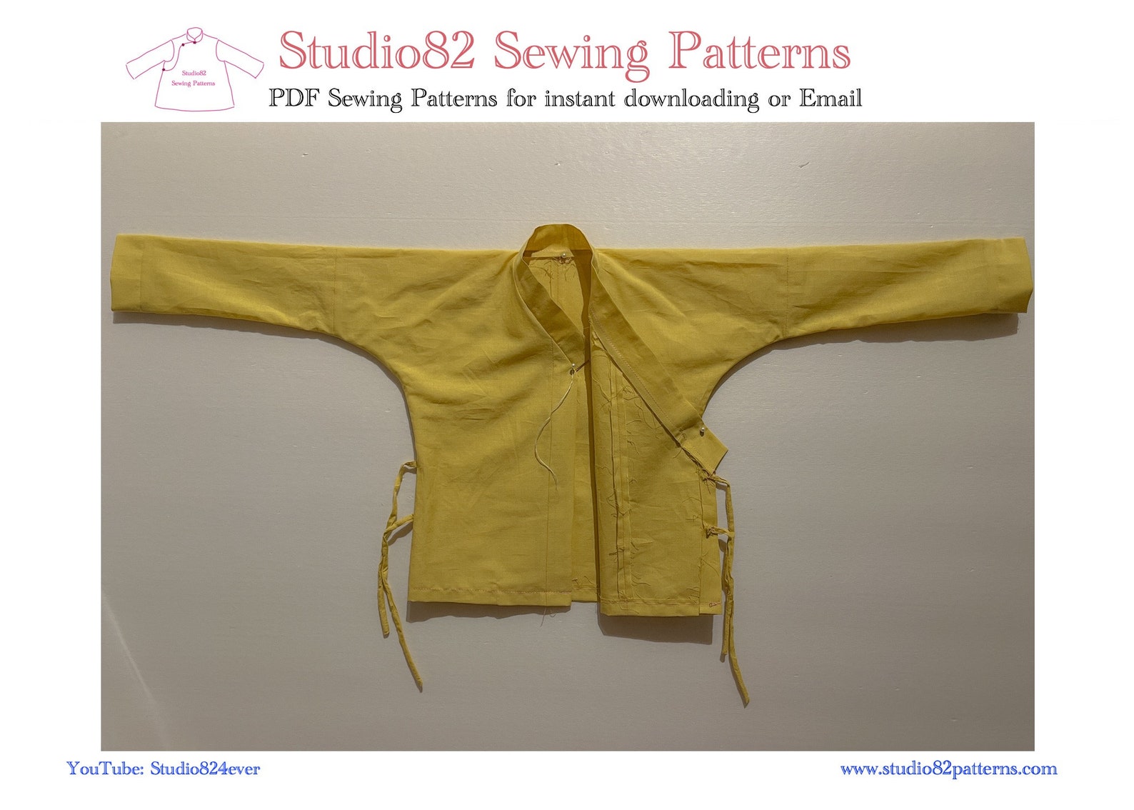 Digital Sewing Pattern of the Cross-collar Right-wrapped Upper Garment ...