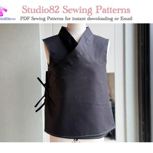 Digital Sewing Pattern of Shaolin Temple Style of Mens Sleeveless Wrap ...