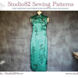Digital PDF Sewing Pattern of Sleeveless Double Jin Cheongsam/studio82/cheongsam Sewing Pattern ...