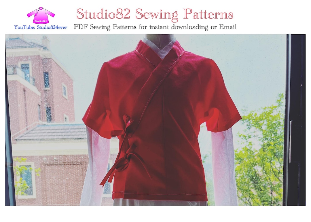 PDF Sewing Pattern of Half Sleeve Coat With Cross Collar/hanfu Pattern ...