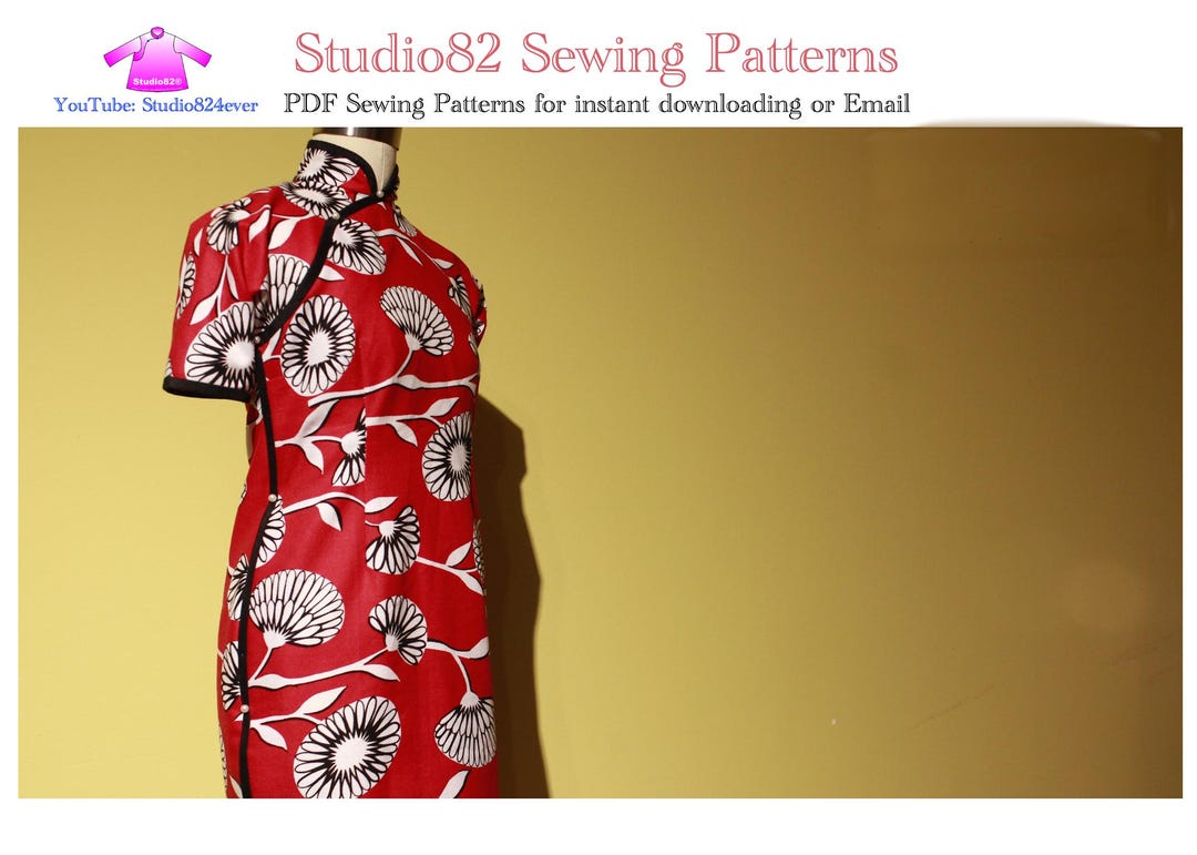 Cheongsam Sewing Pattern: Continuous Shoulder Qipao (PDF Pattern) - Etsy