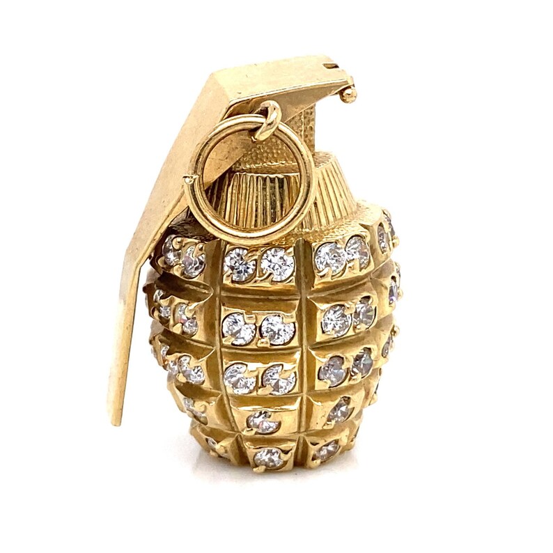 10K Yellow Gold Grenade Pendant With SZ - Etsy